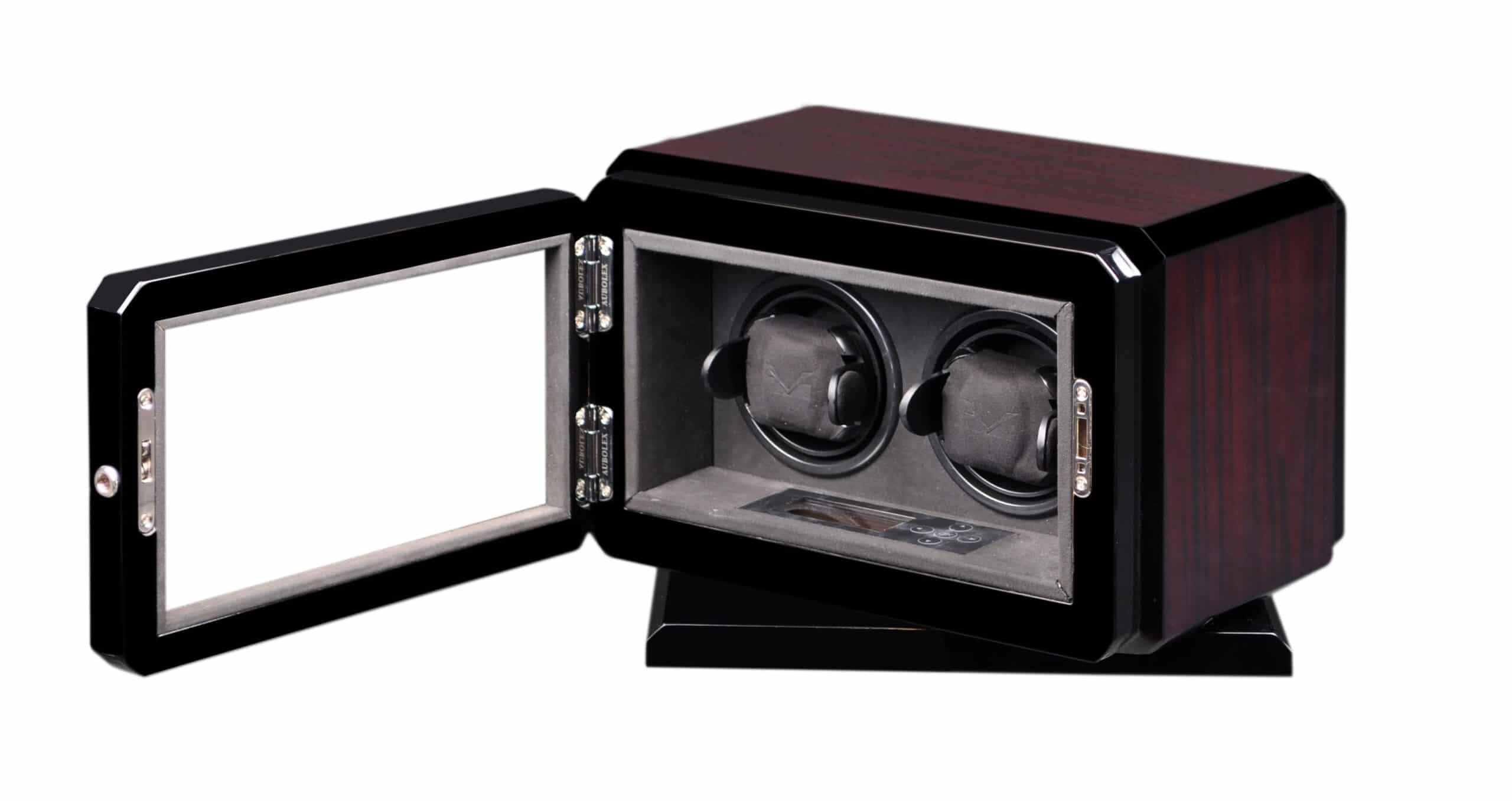 Volta Double Watch Winder with Rotating Base - Rosewood | Royal Tempus