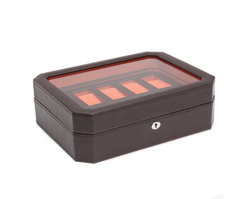 WOLF 10 Piece Watch Box Windsor Brown/Orange 458406 | Royal Tempus