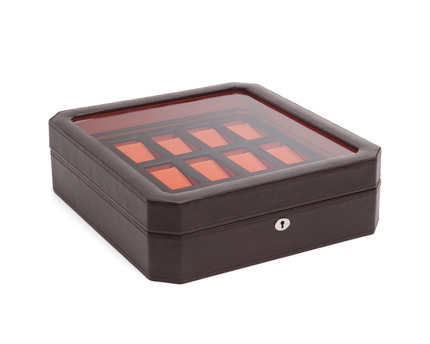 WOLF 15 Piece Watch Box Windsor Brown/Orange 458506 | Royal Tempus