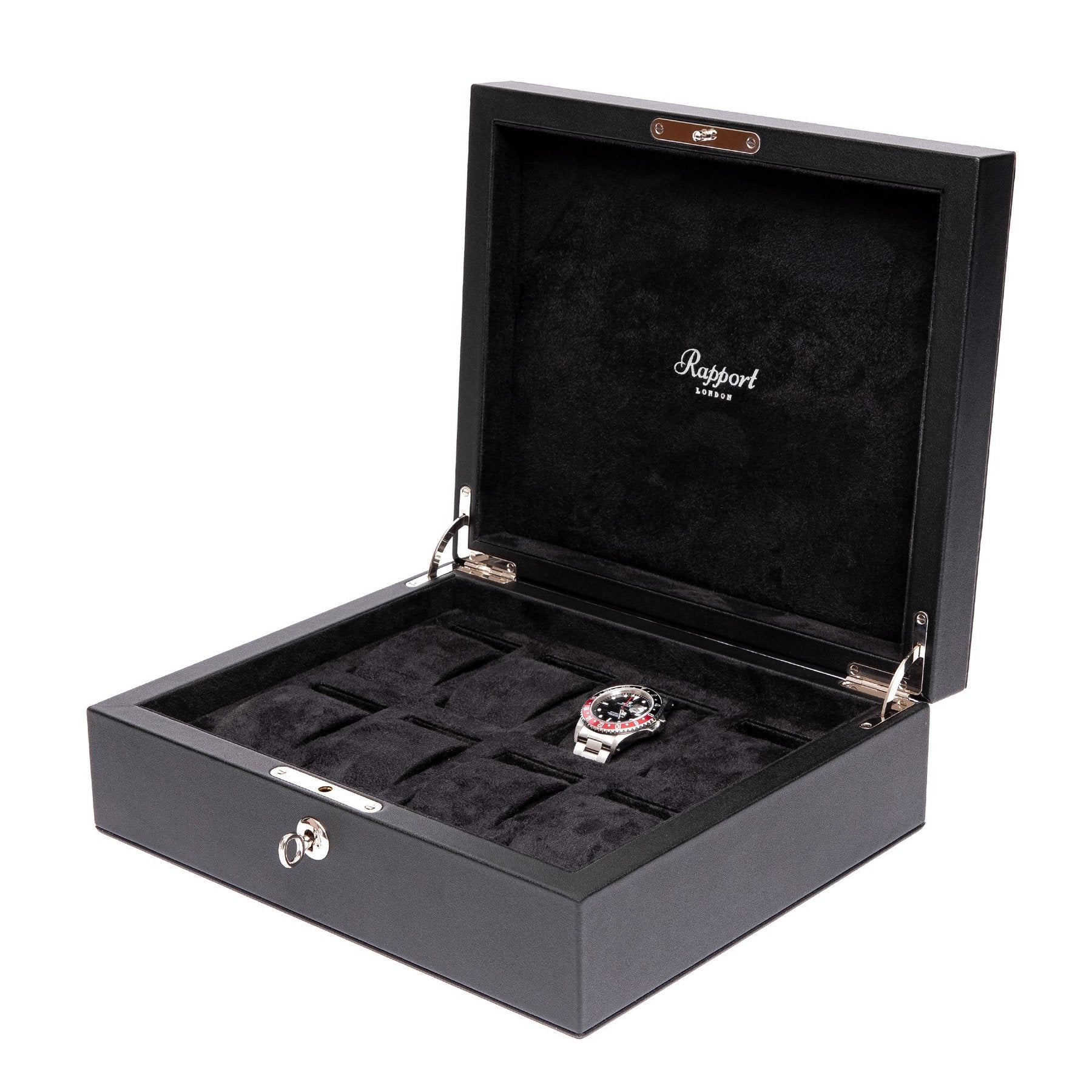 Rapport Watch Box 8 Piece Vantage Black Ebony L435 | Royal Tempus