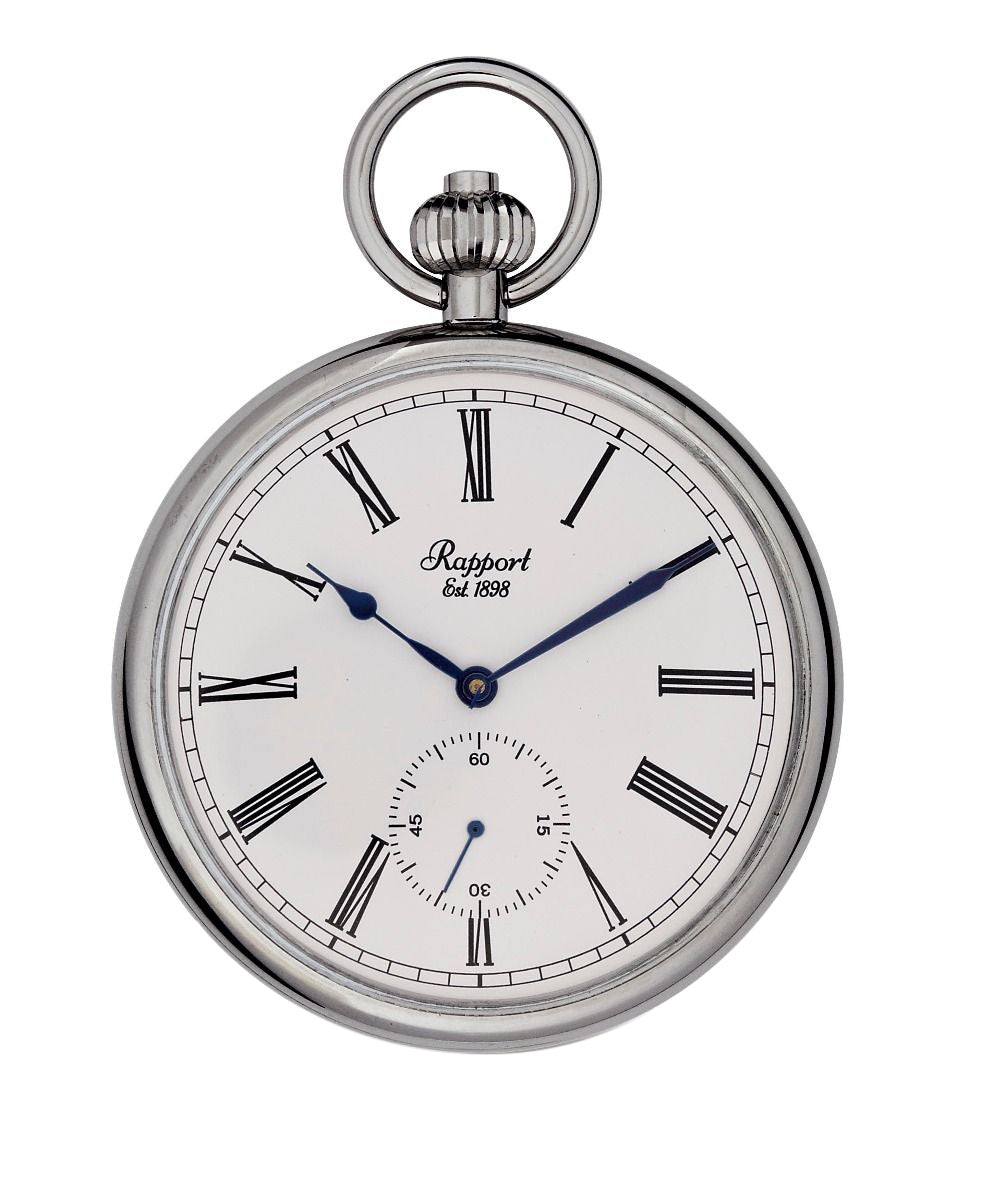 Rapport Pocket Watch Open Face Mechanical 17 Silver PW95 | Royal Tempus