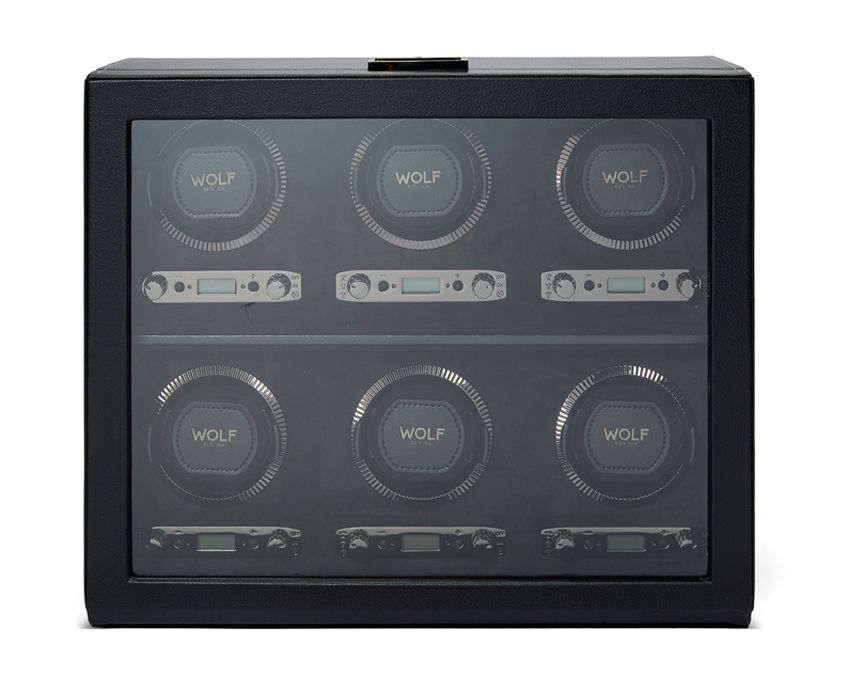 WOLF 6 Piece Watch Winder British Racing Black 792402 | Royal Tempus