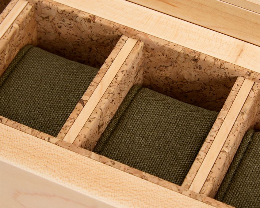 WOLF 5 Piece Watch Box Analog/Shift Flatiron II Wood 710211 | Royal Tempus