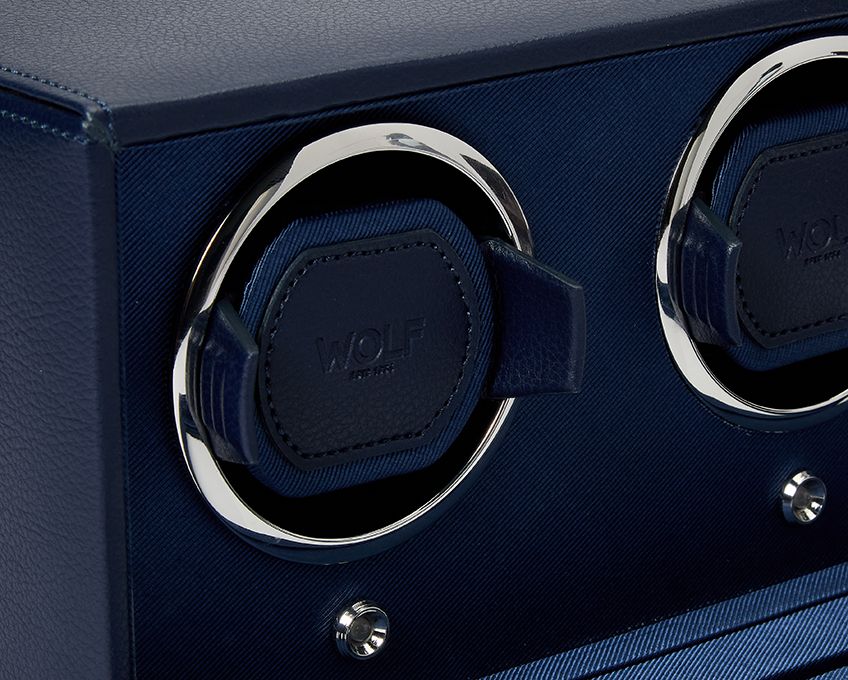 WOLF Double Watch Winder Cub With Cover Blue 461217 | Royal Tempus